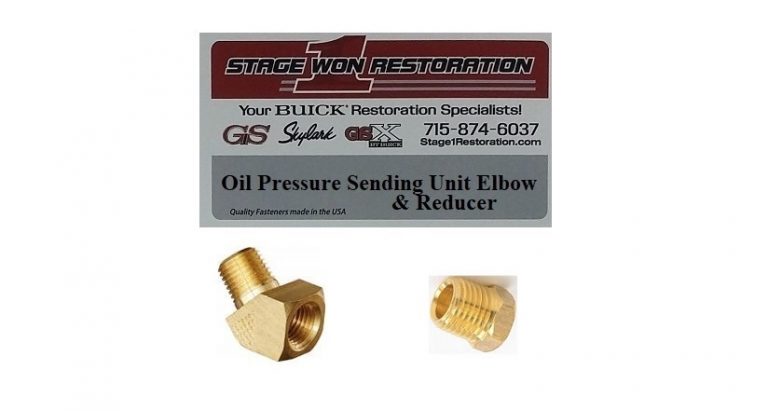 Oil Pressure Elbow & Adapter (For Aftermarket Sending Unit ...